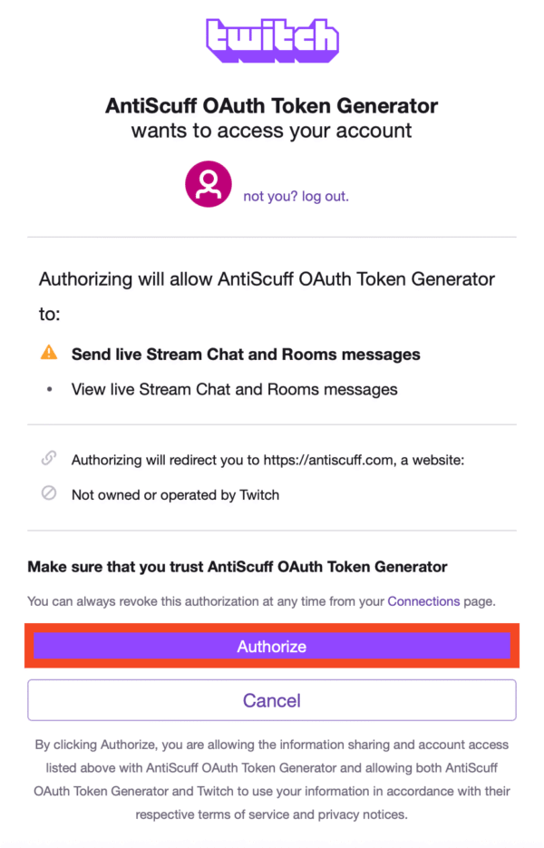 Custom Chat Bot - Twitch - AntiScuff.com